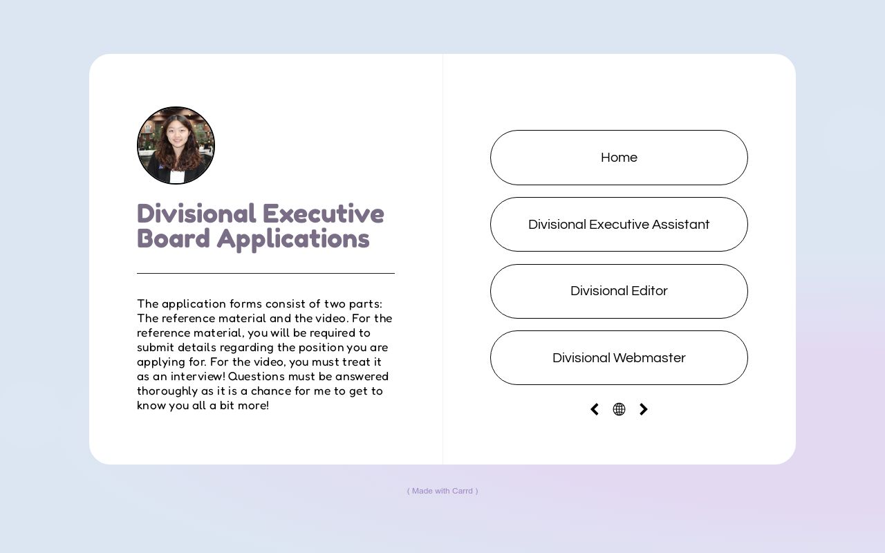 Division 8 Executive Board Applications